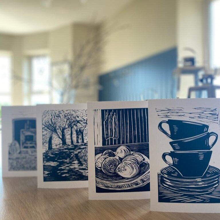 'Lemons' original linocut greetings card – Great House Farm Stores